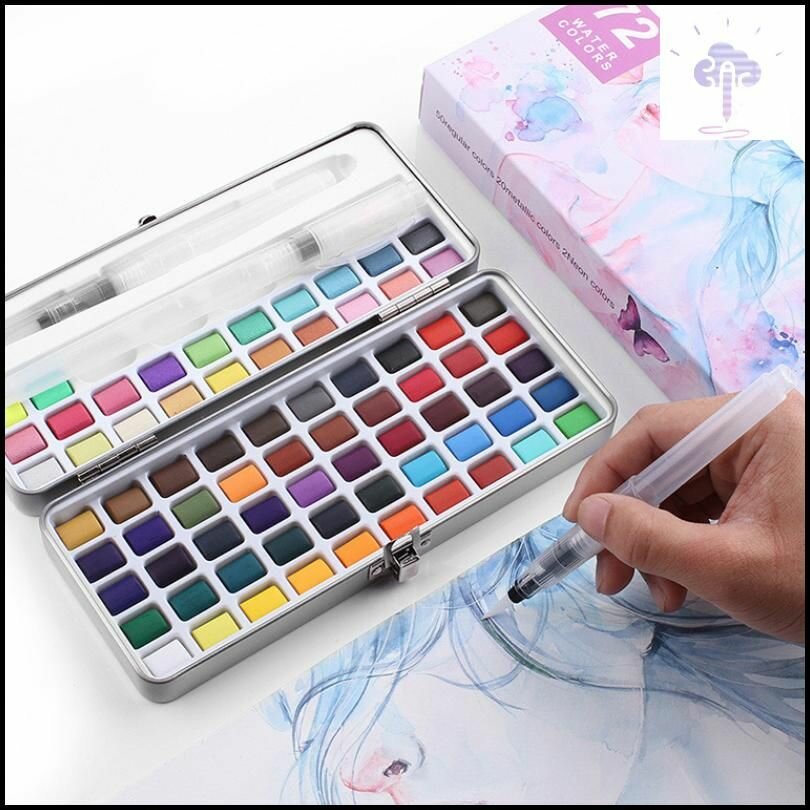 Набор акварельных красок 72 цвета железная коробка -jua