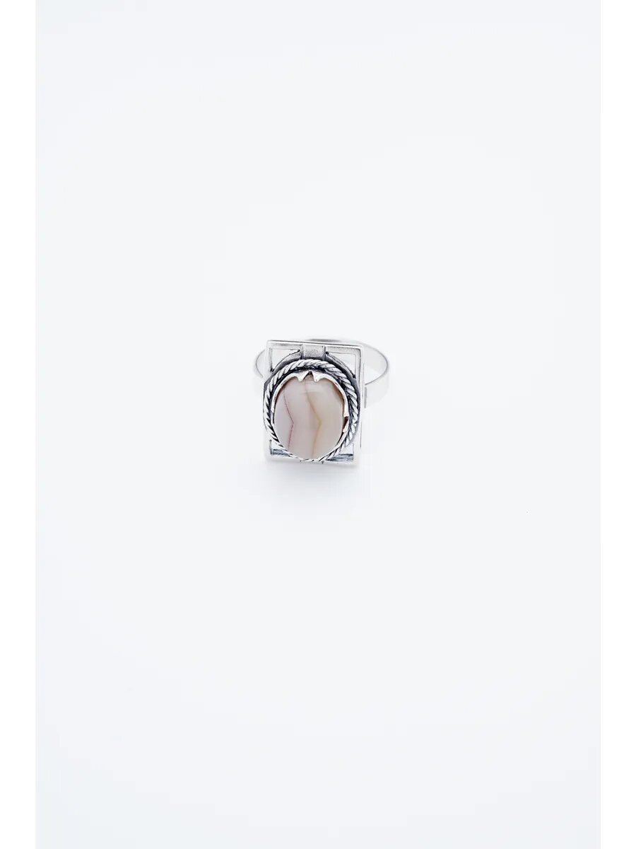 Кольцо БРЮС, серебро, 925 проба, агат