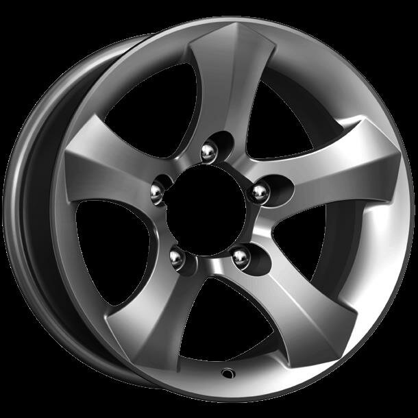 Диск автомобильный литой КиК Айсберг 16x8 5x139.7 et-20 dia110.1 Серый тёмный глянцевый