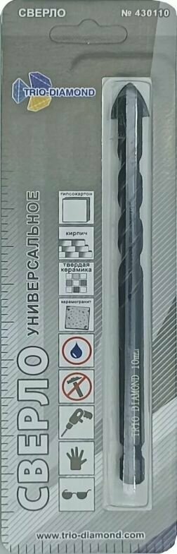 TRIO-DIAMOND Сверло по керамике и стеклу квадро 10мм