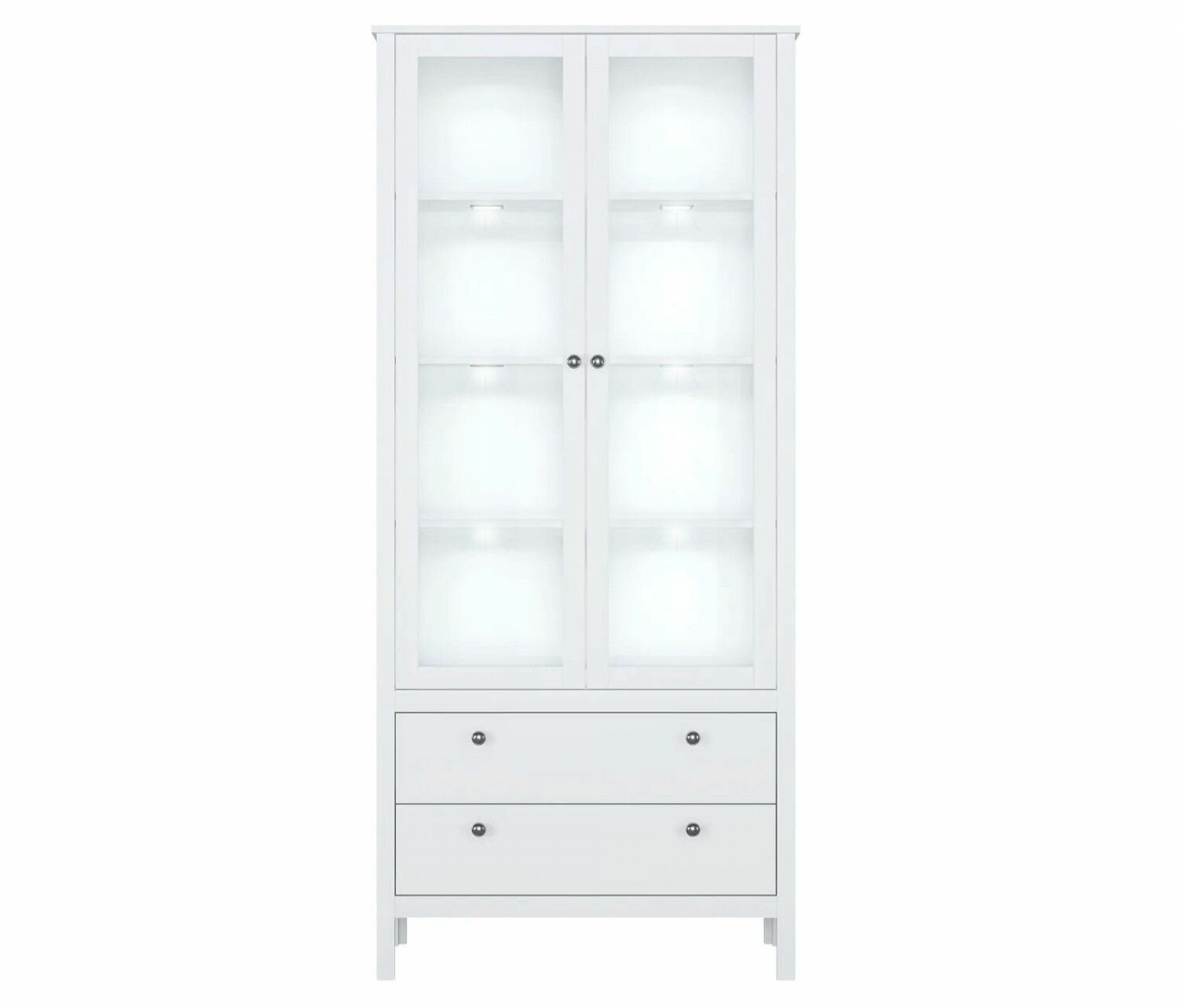 Шкаф Black Red White Ева / Ewa (Хельга) REG2W2S с подсветкой белый