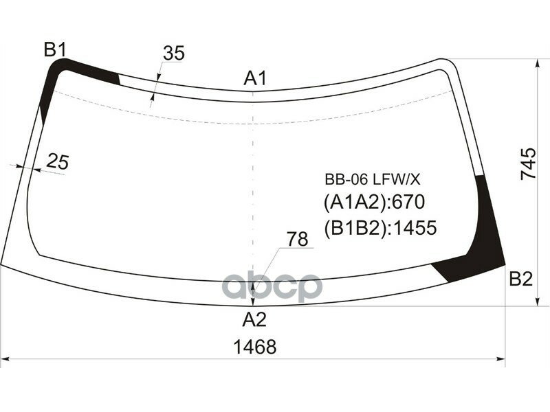 Стекло лобовое Daihatsu Coo 06-13 / Materia 06-13 XYG арт. BB-06 LFW/X