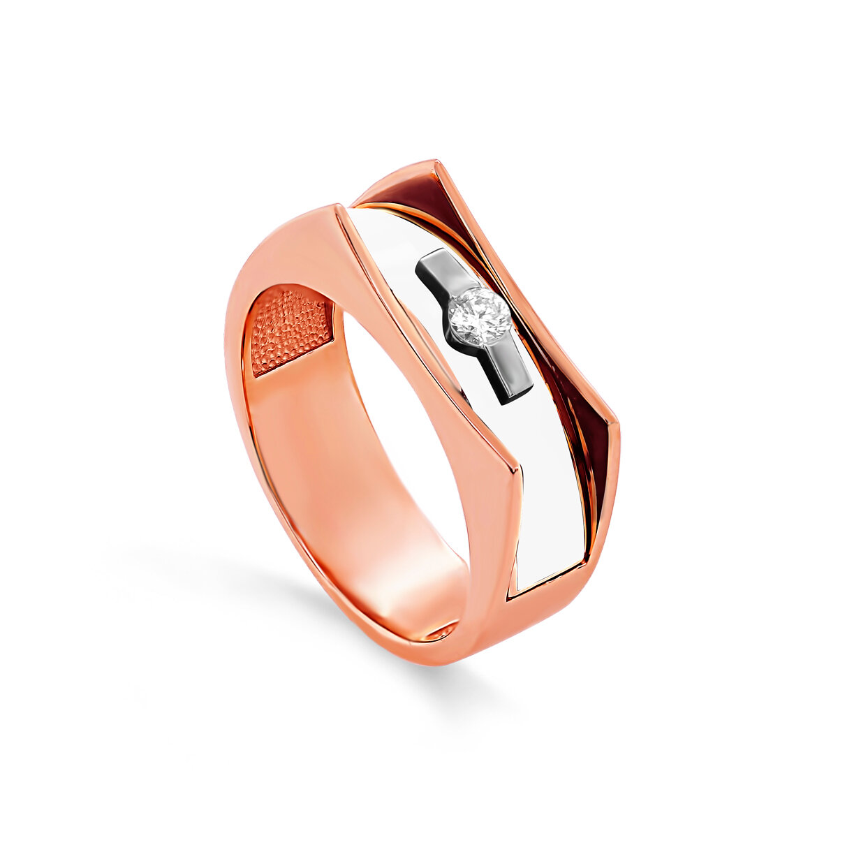 Кольцо, красное золото, 585 проба, бриллиант