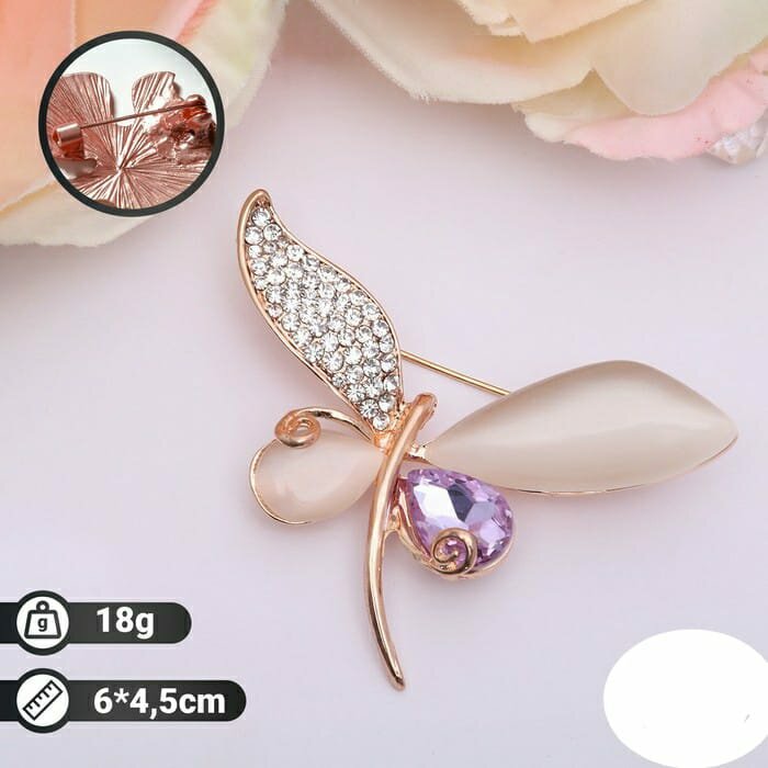 Брошь, искусственный камень, стразы