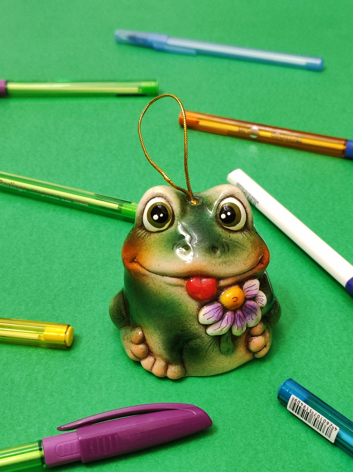 Колокольчик сувенирный "Лягушка " Ручная работа Керамика