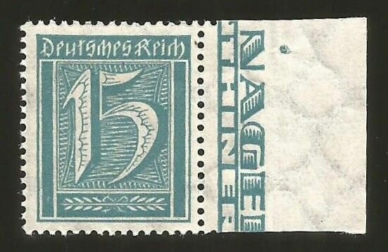 Почтовая марка Германия. Номинал 15 рейхспфеннигов 1921 г. в. Подлинная марка.