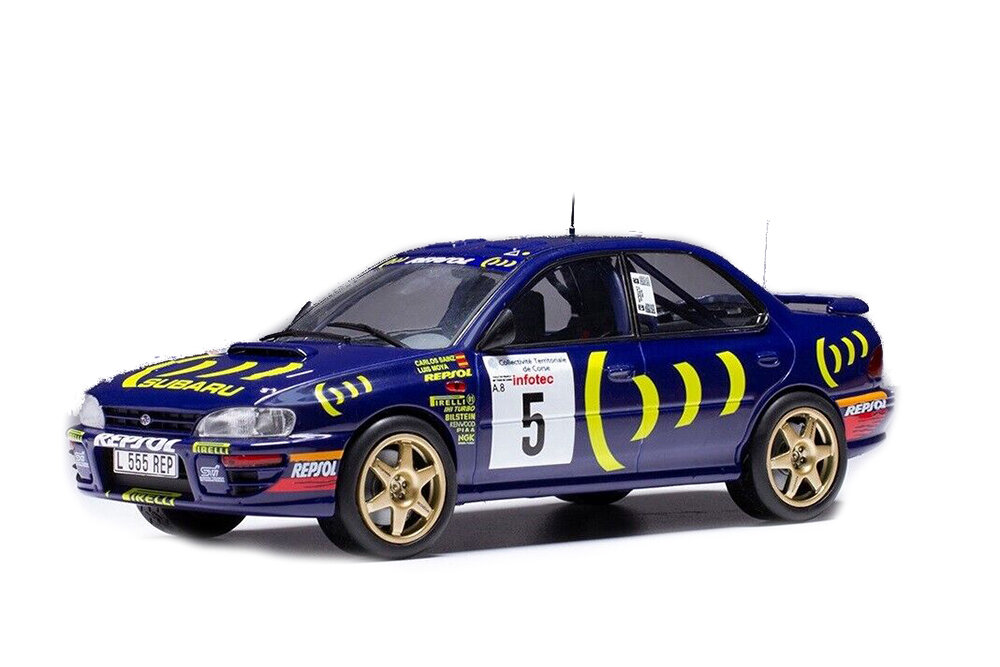Модель коллекционная IXO Subaru impreza 555 #5 "555 subaru wrt" sainz/moya 4 место tour de corse 1995