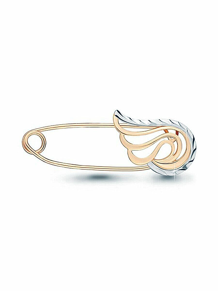 Брошь, серебро, 925 проба, золочение