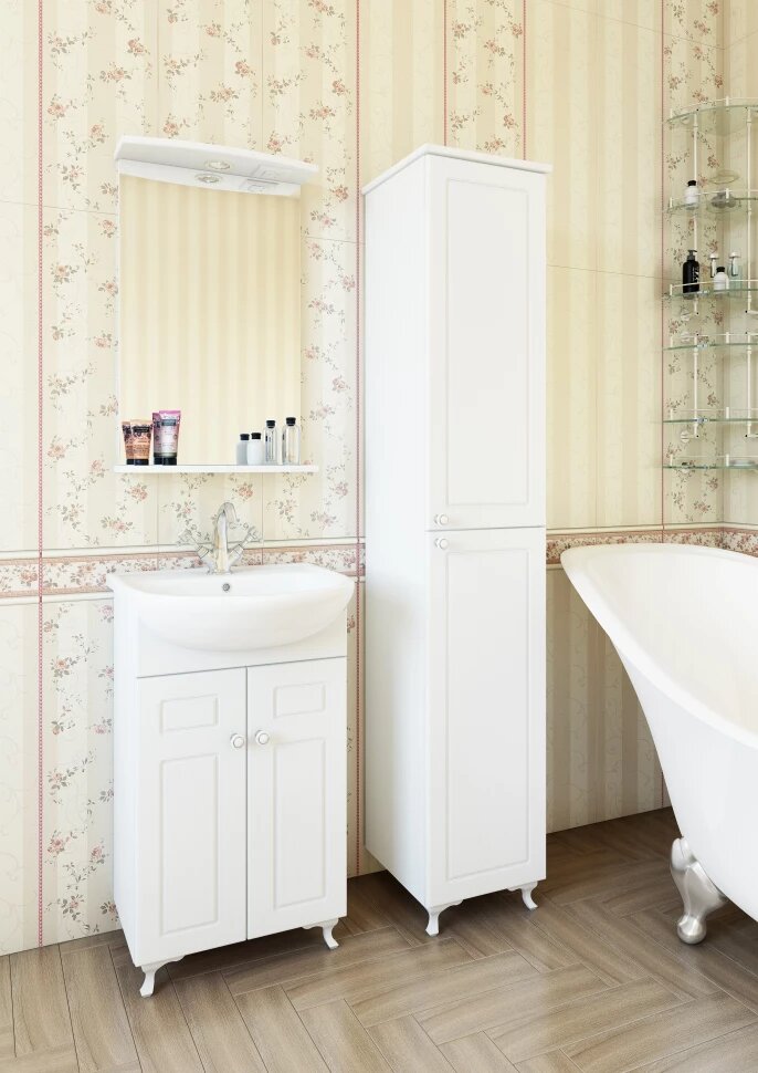 Комплект мебели белый матовый 60 см Sanflor Софи C0002222 + 4620008196114 + C02652