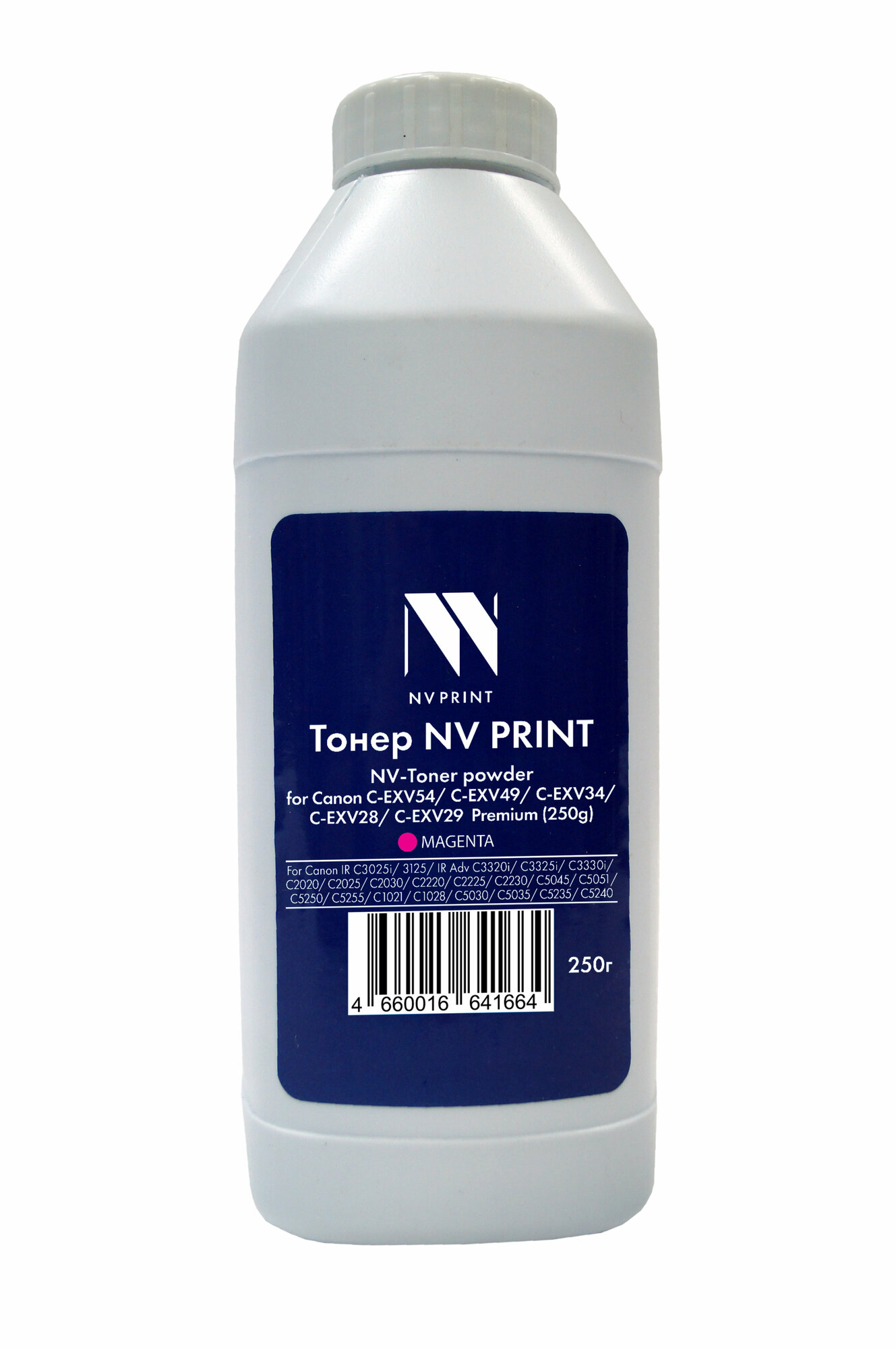 Тонер + девелопер NVP для Canon C-EXV54, C-EXV49, C-EXV34, C-EXV28, C-EXV29 Premium (250г) Magenta