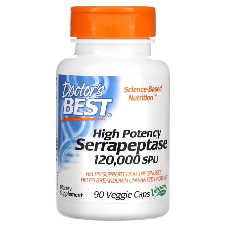 Капсулы Doctor's Best High Potency Serrapeptase, 90 шт.