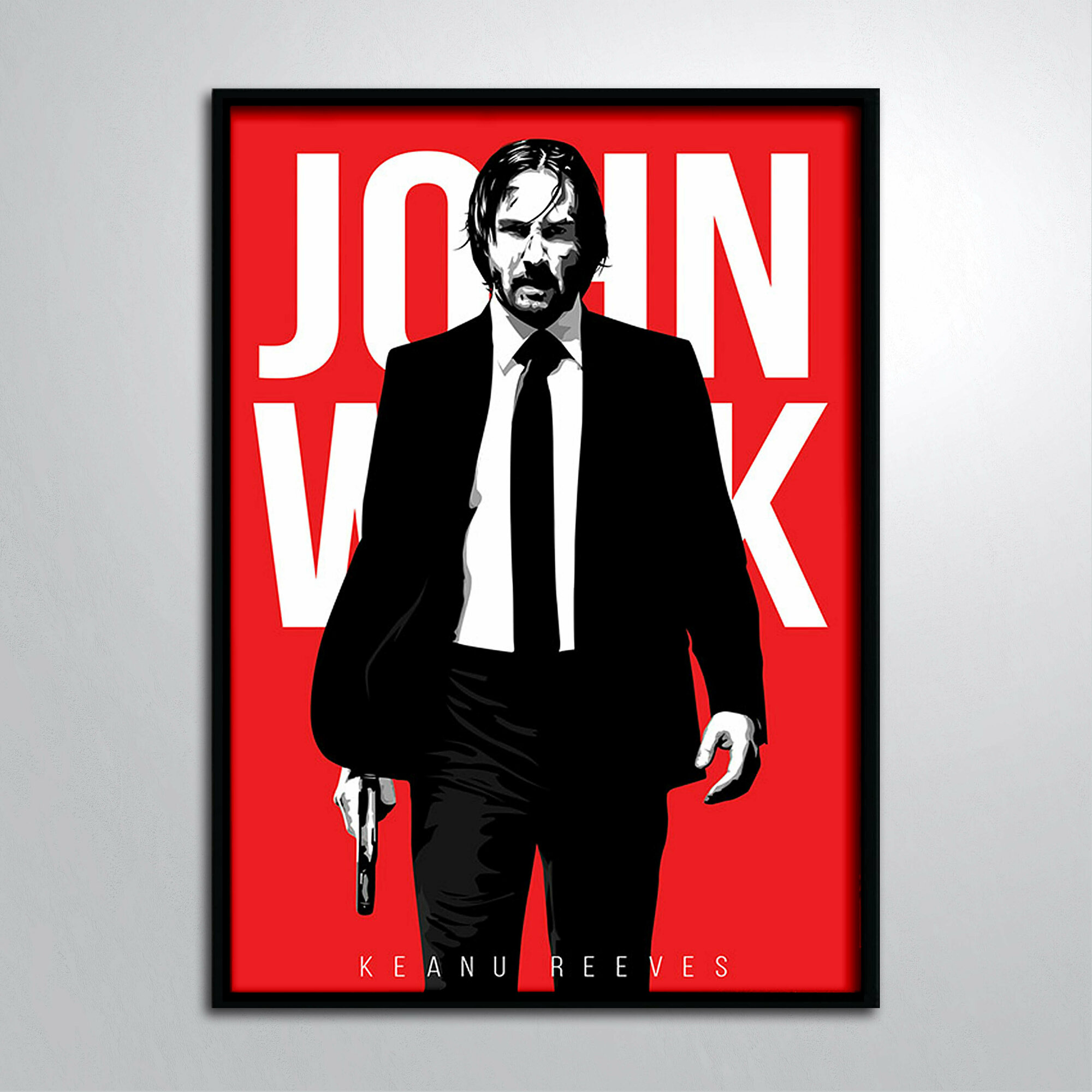 Постер в раме/Джон Уик Киану Ривз Минимализм ART John Wick