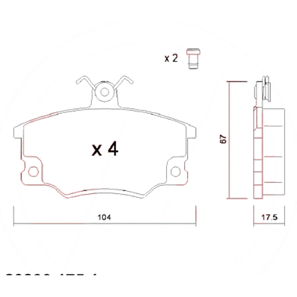 ZIMMERMANN 20833.175.1 (4434879 / 5888147 / 5888153) колодки пер Fiat (Фиат) panda / uno 80-