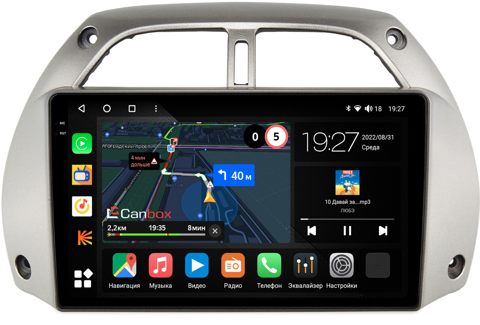 Штатная магнитола Canbox M-Line 2K 4177-9-262 для Toyota RAV4 2 (XA20) 2000-2003 на Android 10 (4G-SIM, 2/32, DSP, QLed)