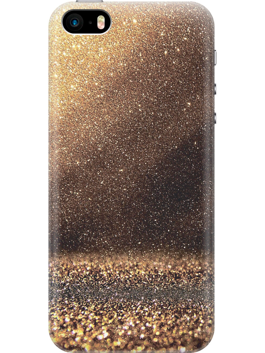 Силиконовый чехол на Apple iPhone SE / 5s / 5 / Эпл Айфон 5 / 5с / СЕ с рисунком "Золотая пыль"