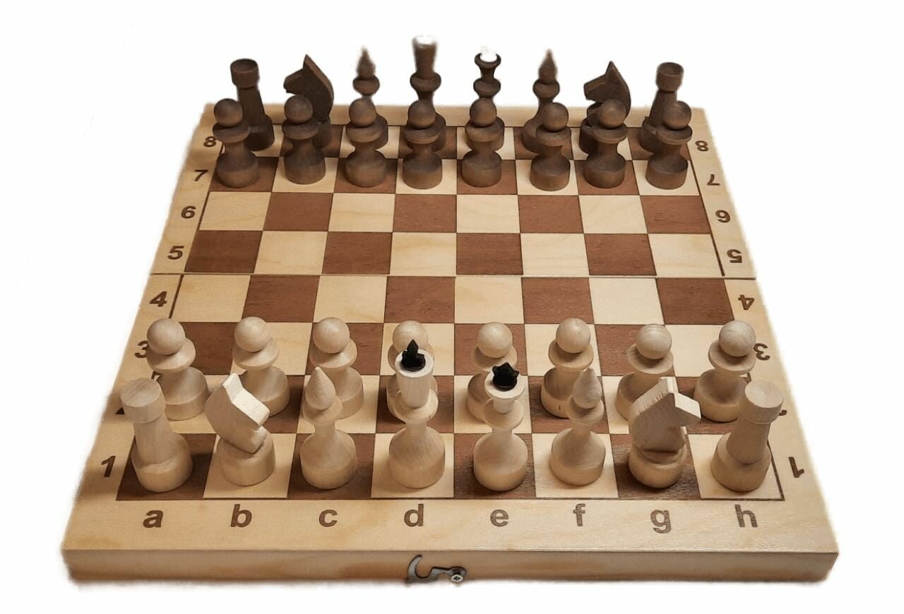 Шахматы обиходные деревянные с доской 29 см