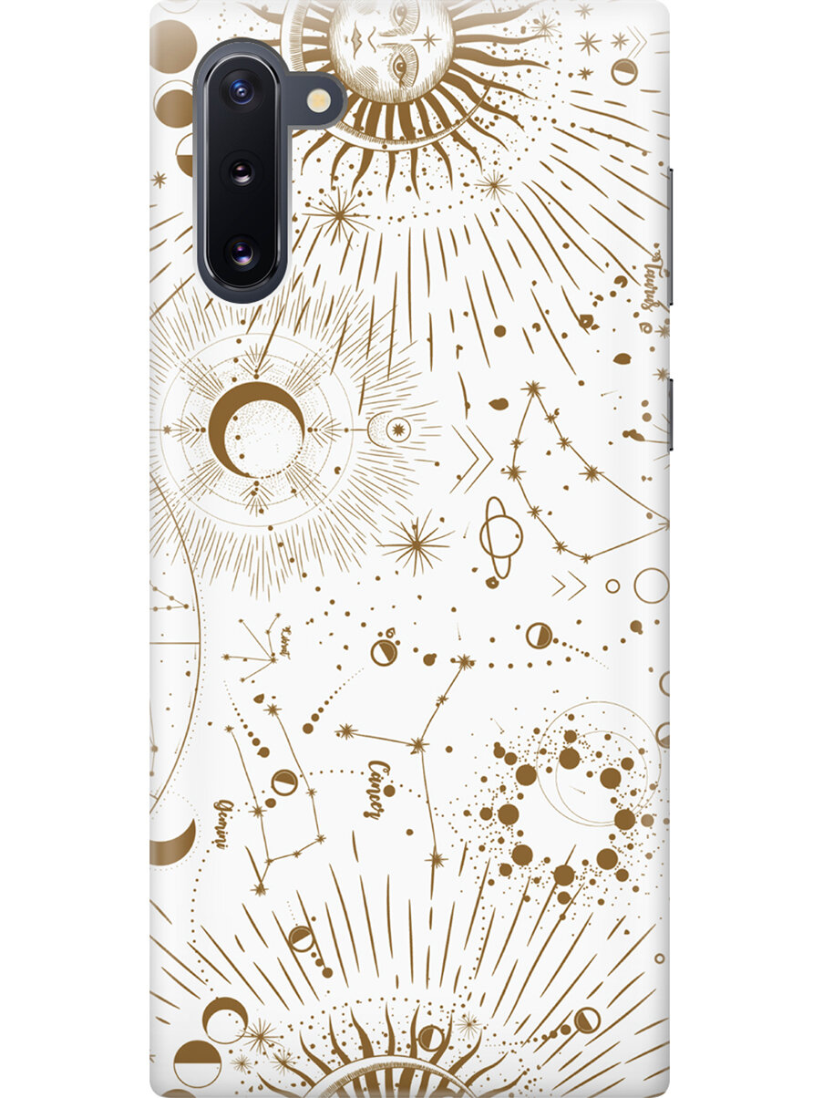 Силиконовый чехол на Samsung Galaxy Note 10, Самсунг Ноут 10 с принтом "Карта звездного неба"