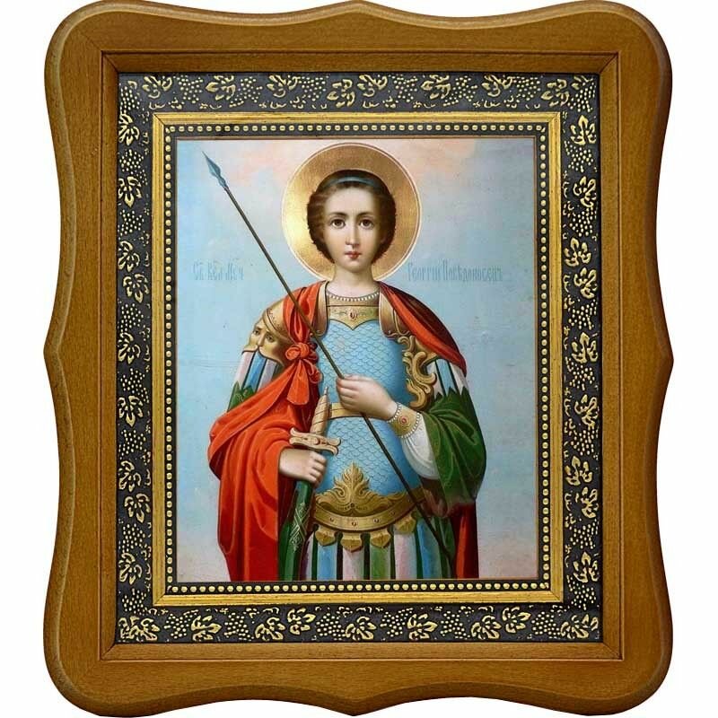 Георгий Победоносец великомученик. Икона на холсте.