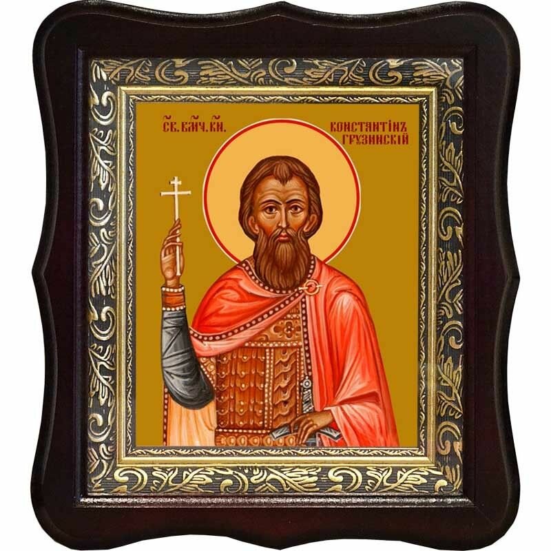 Константин Грузинский, святой великомученик, князь. Икона на холсте.