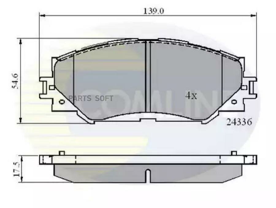 Колодки ПЕР TOY AURIS 1.33/1.4/1.6 07-/URBAN CRUISER 1.33/1.4D 09-/VERSO S 1.33/1.4D 10- Comline арт. CBP01515