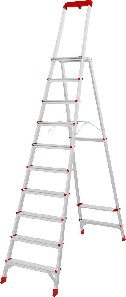 Стремянка Новая Высота Nv 3135 С Лотком-Органайзером И Большой Верхней Площадкой 10 Ступеней, Рабочая Высота 4.20 М, Нагрузка 150 Кг.