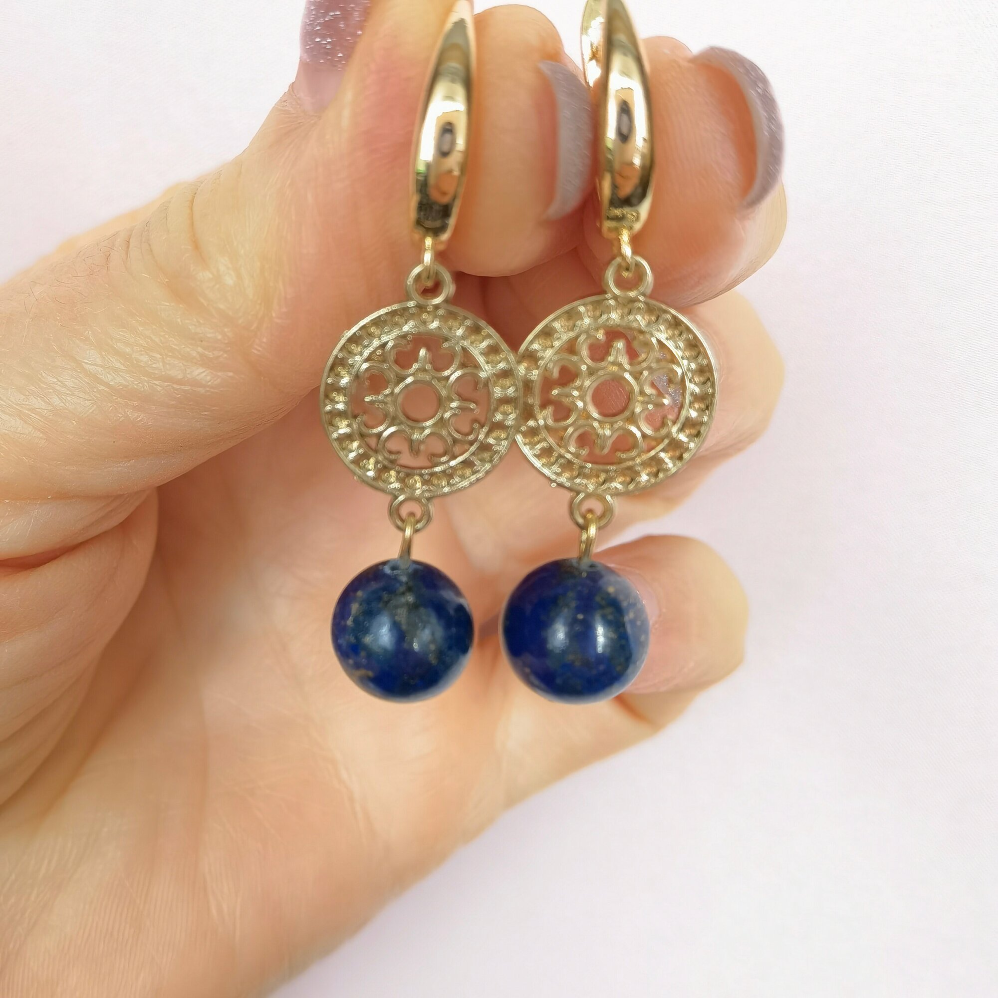 Серьги, лазурит