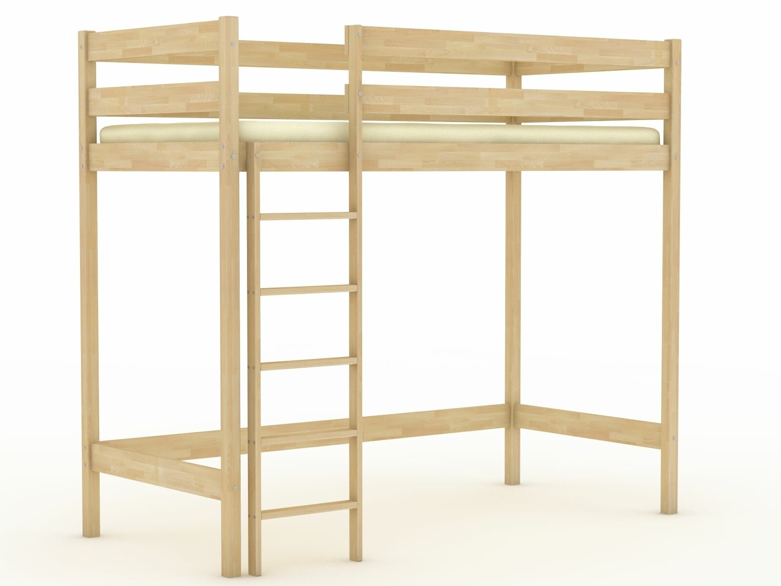 Кровать-чердак "Берёзка 23Л" без покрытия, 90x200 см, ORTMEX