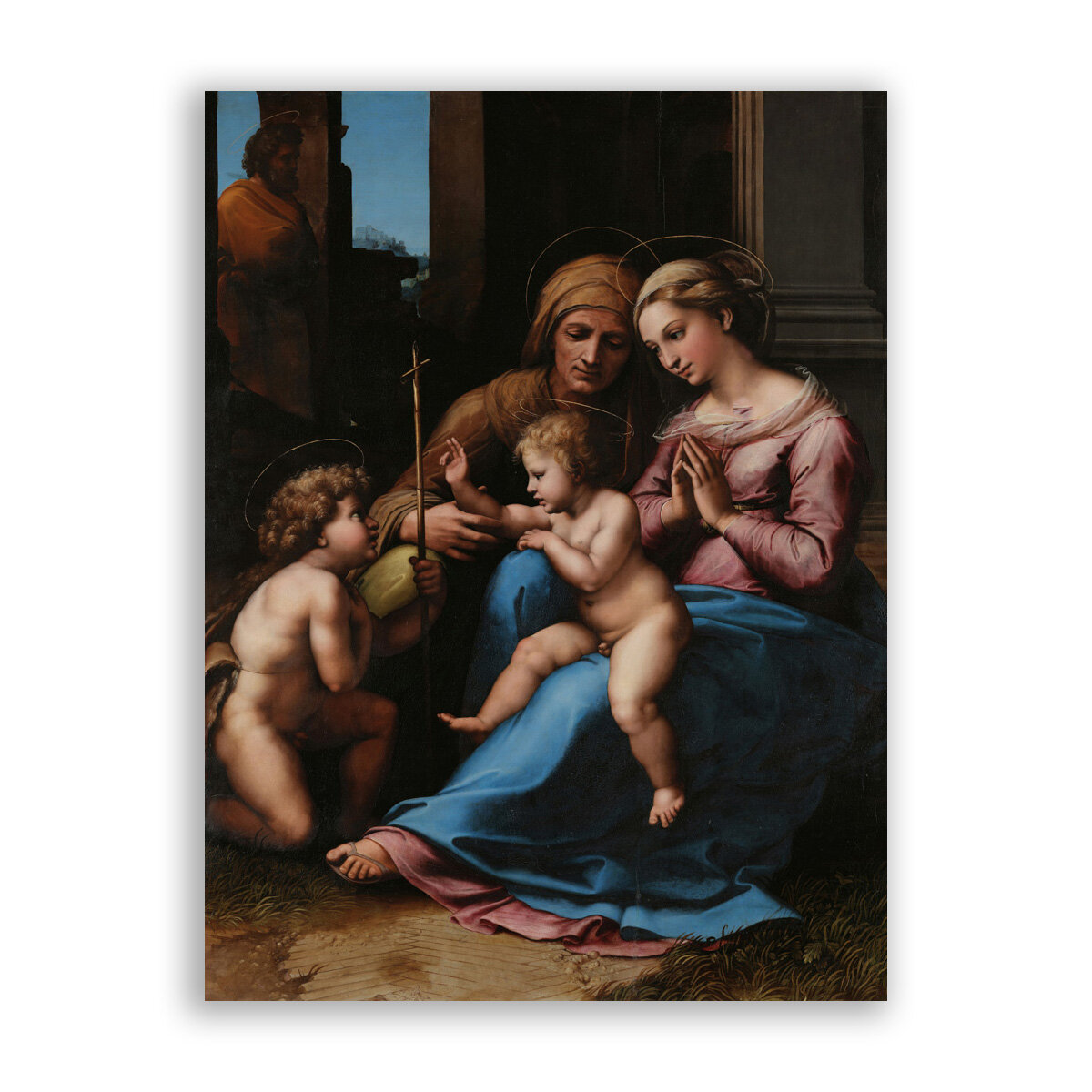 Картина на холсте, репродукция / Рафаэль Санти - Мадонна Божественной Любви / Размер 30 x 40 см