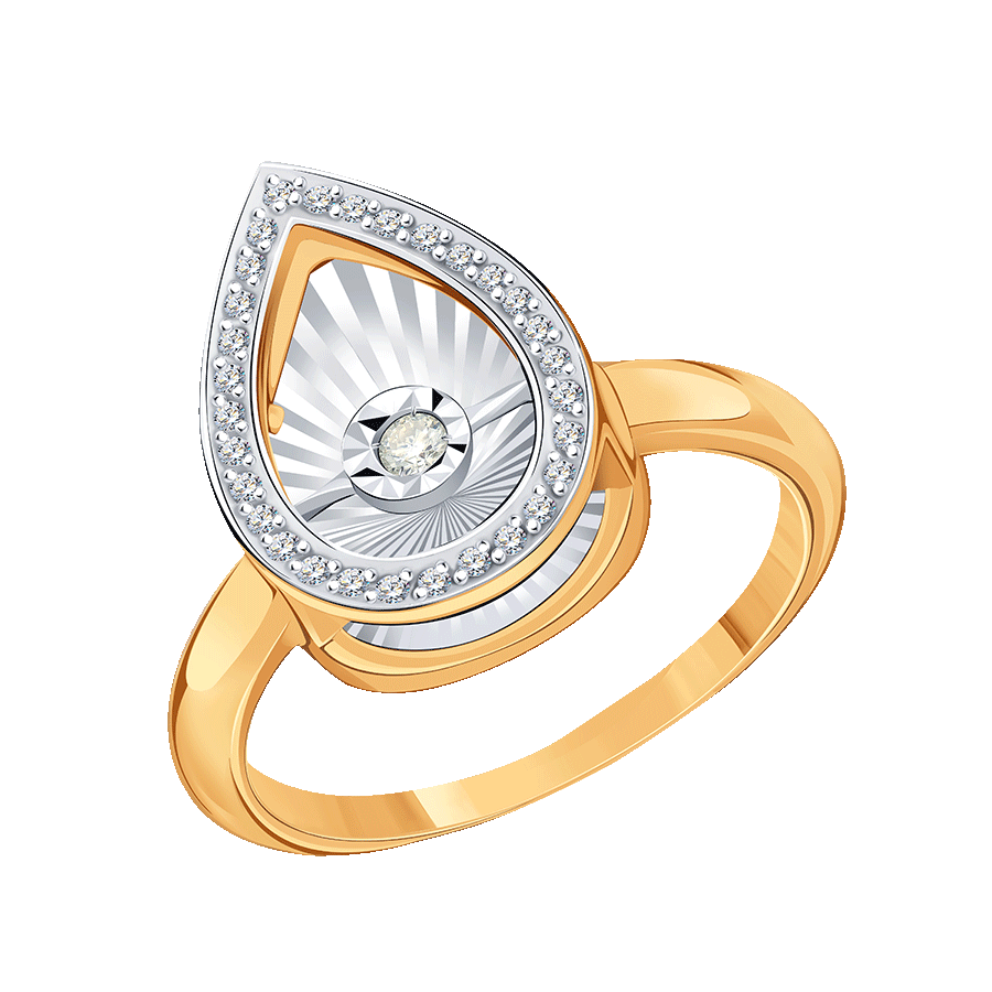 Кольцо Diamant online, красное золото, 585 проба, бриллиант