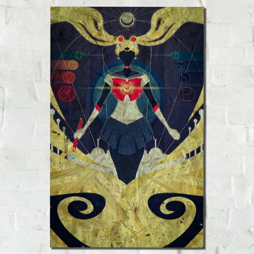Картина интерьерная на рельефной доске аниме Sailor Moon (Сэйлор Мун) - 14315 В