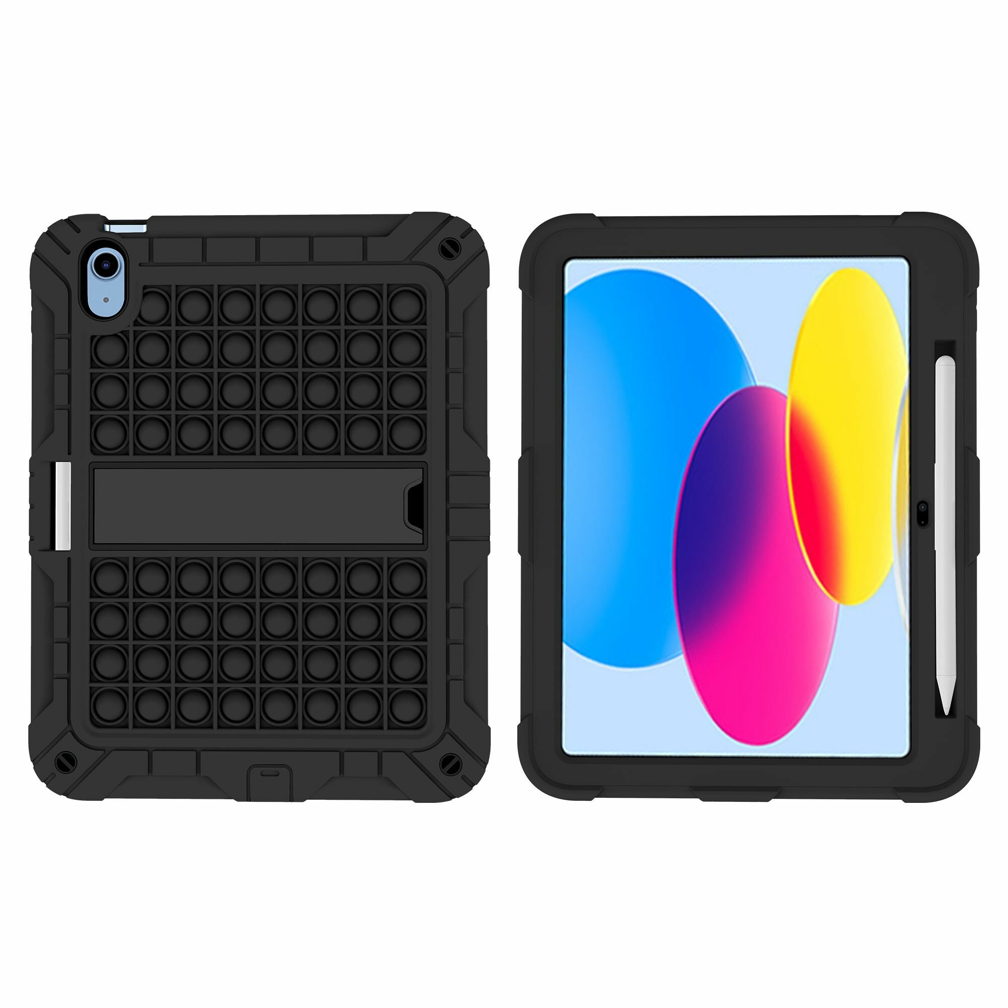 Чехол для iPad 10 (A2757 A2696 A3162 A2777) iPad A16 (A3354 A3355 A3356) Антистресс pop-it черный