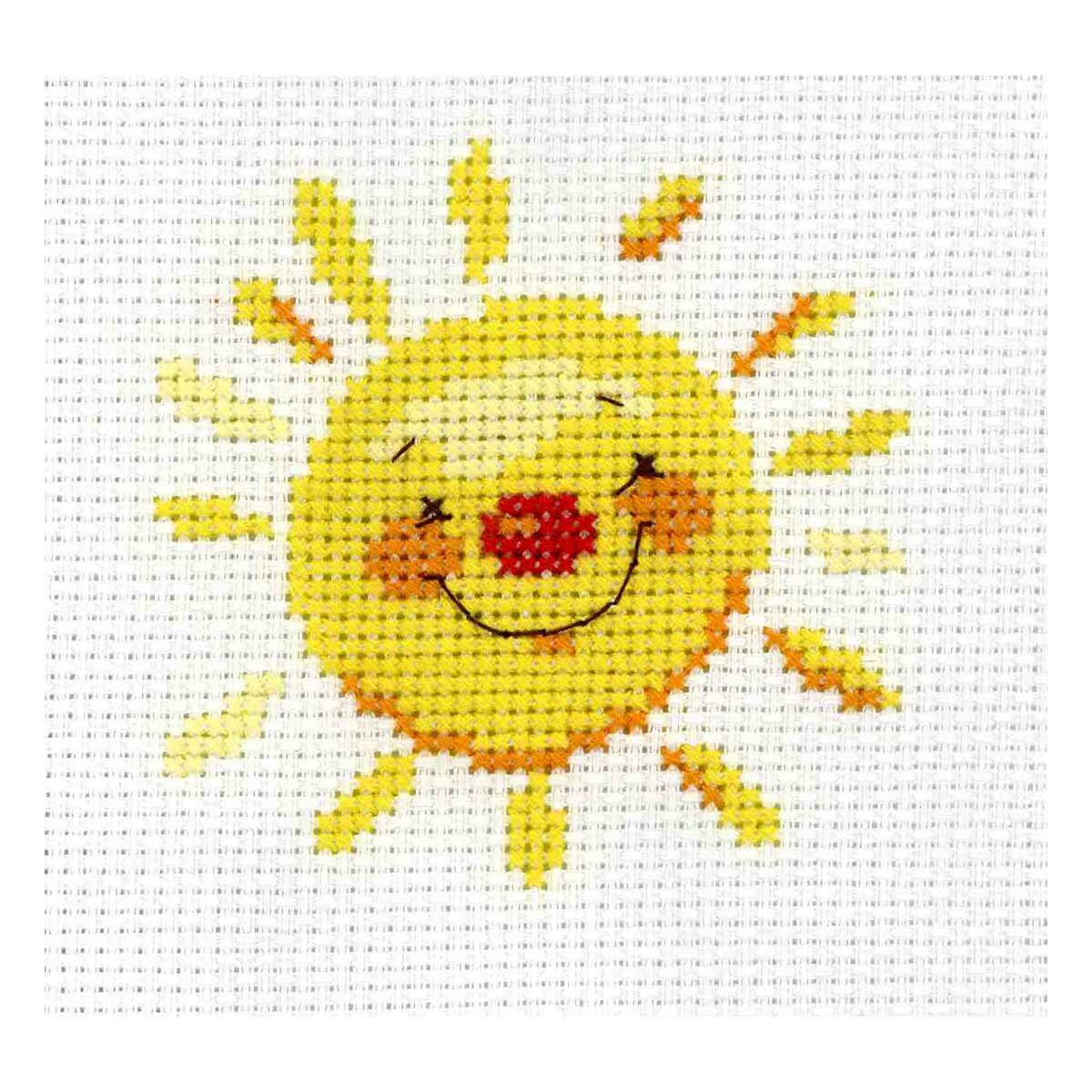 Набор для вышивания крестиком Алиса 'Солнышко', 7*7 см, на белой канве