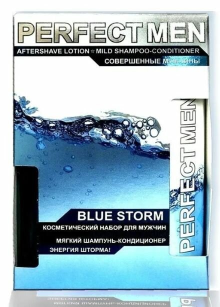 Perfect Men Подарочный набор Blue Storm, Шампунь-кондиционер для волос 250 мл + лосьон после бритья 100 мл