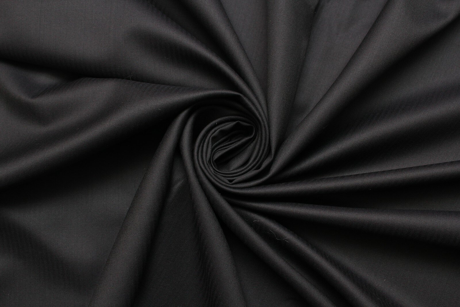 Ткань костюмная тёмно-синяя в продольную полоску-ёлочку, ш154см, 0,5 м