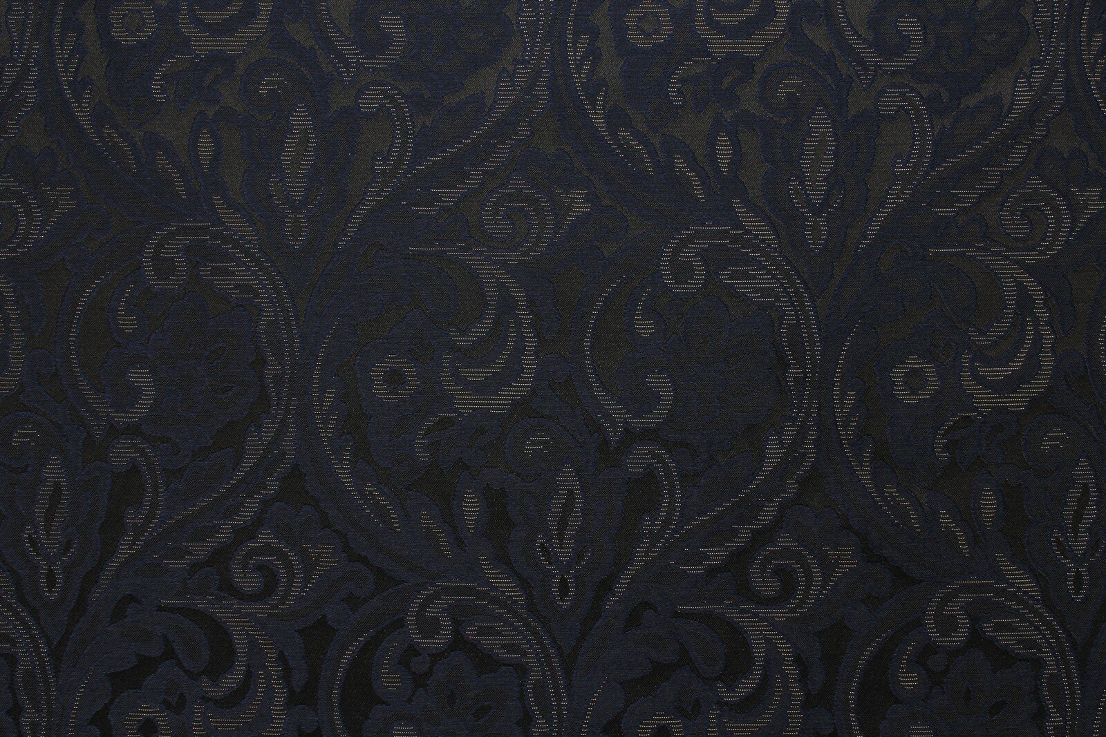 Ткань Жаккард с вензельным узором, синий с бежевым, ш148см, 0,5 м