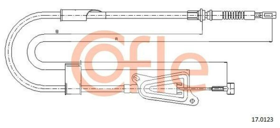 COFLE 92.17.0123 Трос стояночного тормоза прав задн NISSAN ALMERA all Abs mod 01-