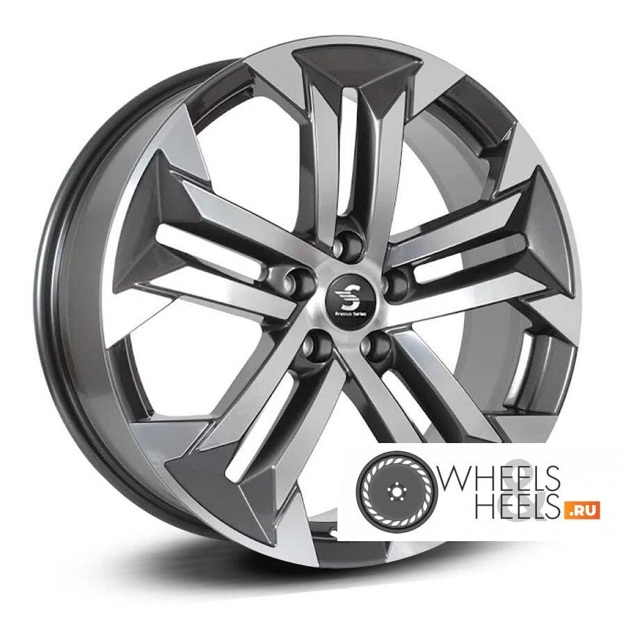 Premium Series КР015 Peugeot 5008 19x7.5 5x108 et42 dia65.1 Темно - серый глянцевый с полированной лицевой поверхностью