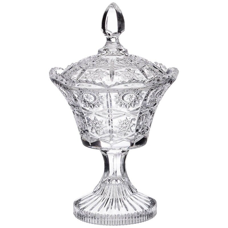 Конфетница на ножке muza crystal 12*12*20 см. KSG-695-022
