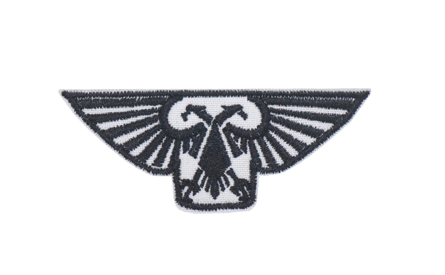 Шеврон на липучке Strike "Warhammer 40000 Имперская Аквила" орел черный на белом