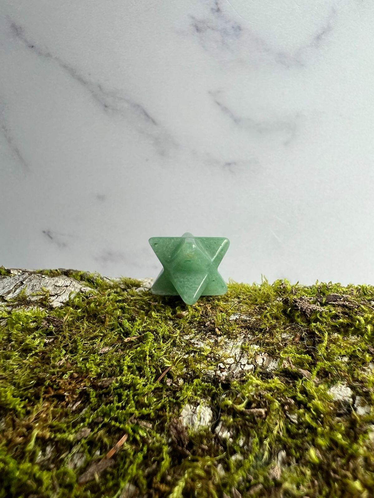 Оберег звезда меркаба из Авантюрина зеленого , 13х13 мм,