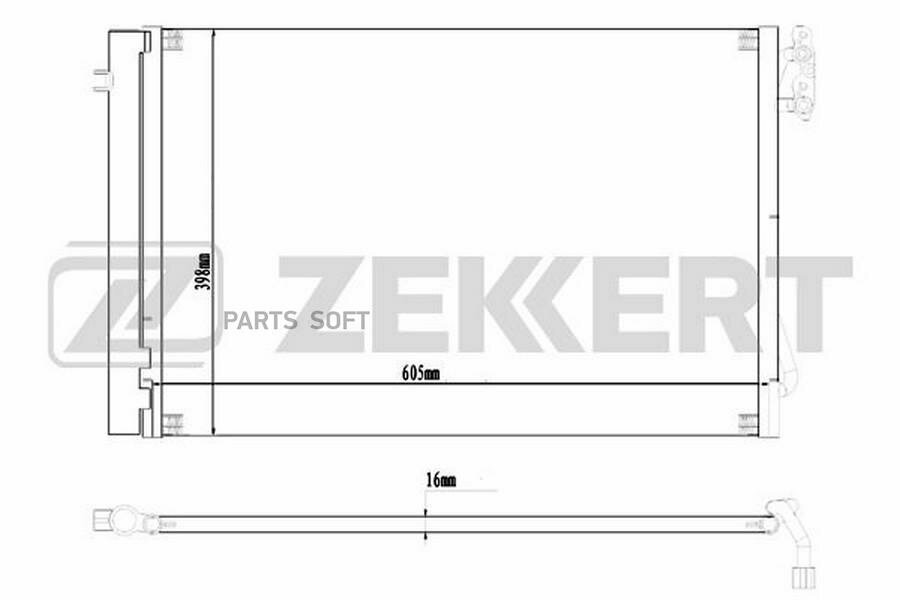 ZEKKERT MK-3184 Радиатор кондиционера BMW 1 (E81 E82 E87 E88) 04- 3 (E90-93) 04- X1 (E84) 09- Z4 (E89) 09- ()