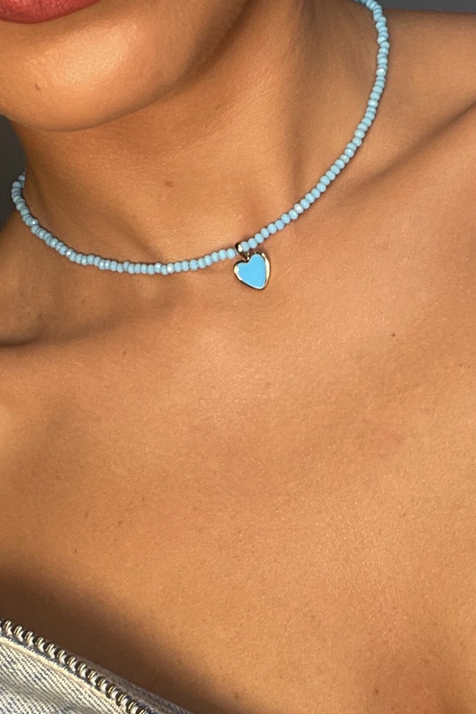 Колье, шпинель синтетическая, эмаль