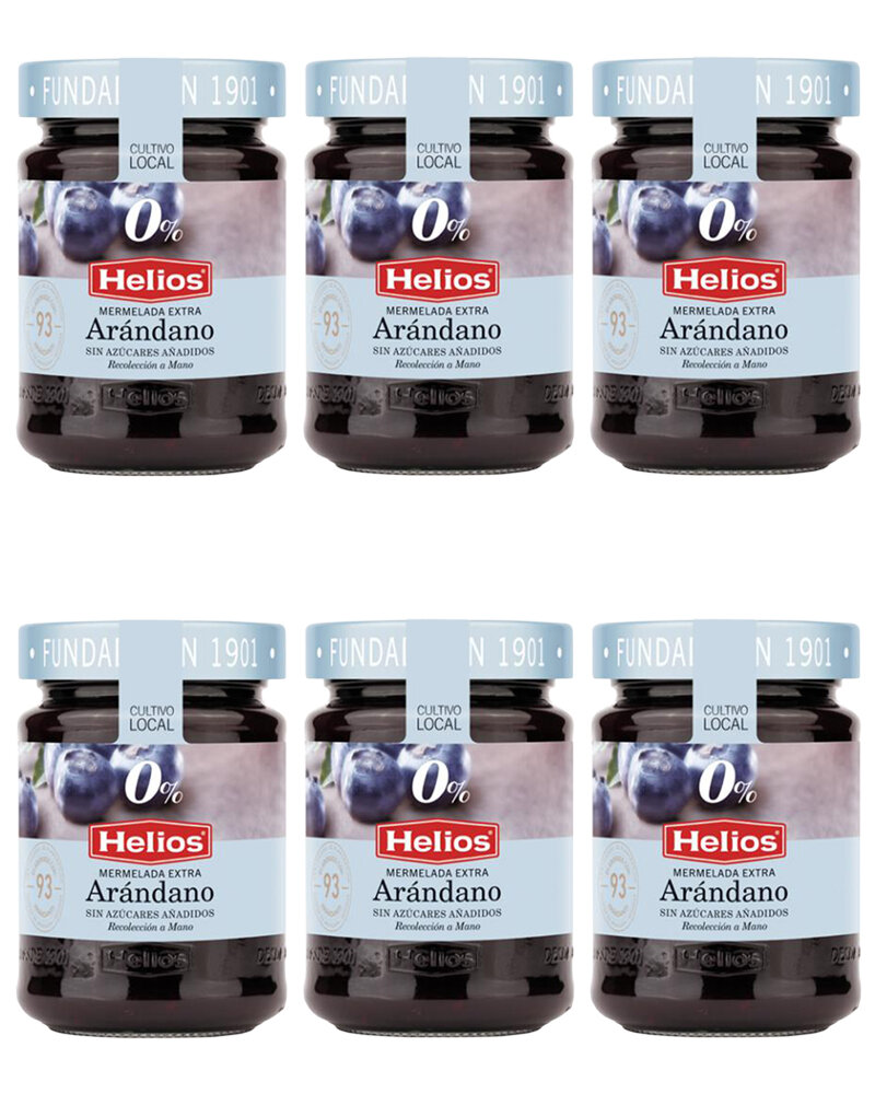 Конфитюр Helios из черники без сахара Extra 280 гр. - 6 шт.