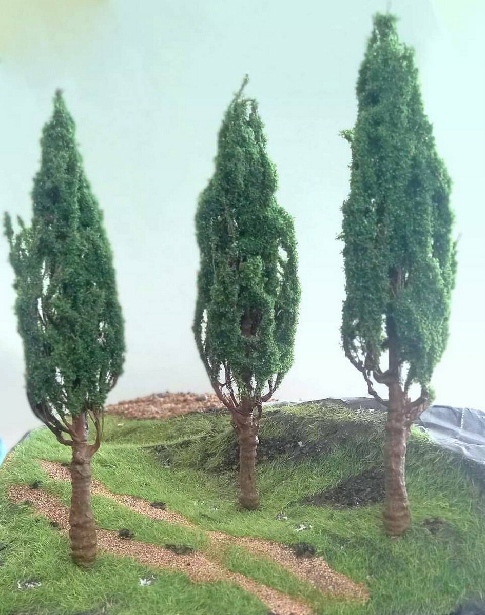 Макет дерева: Тополь пирамидальный, для диорамы и архитектурного макета (высота 200 мм), 1 шт.