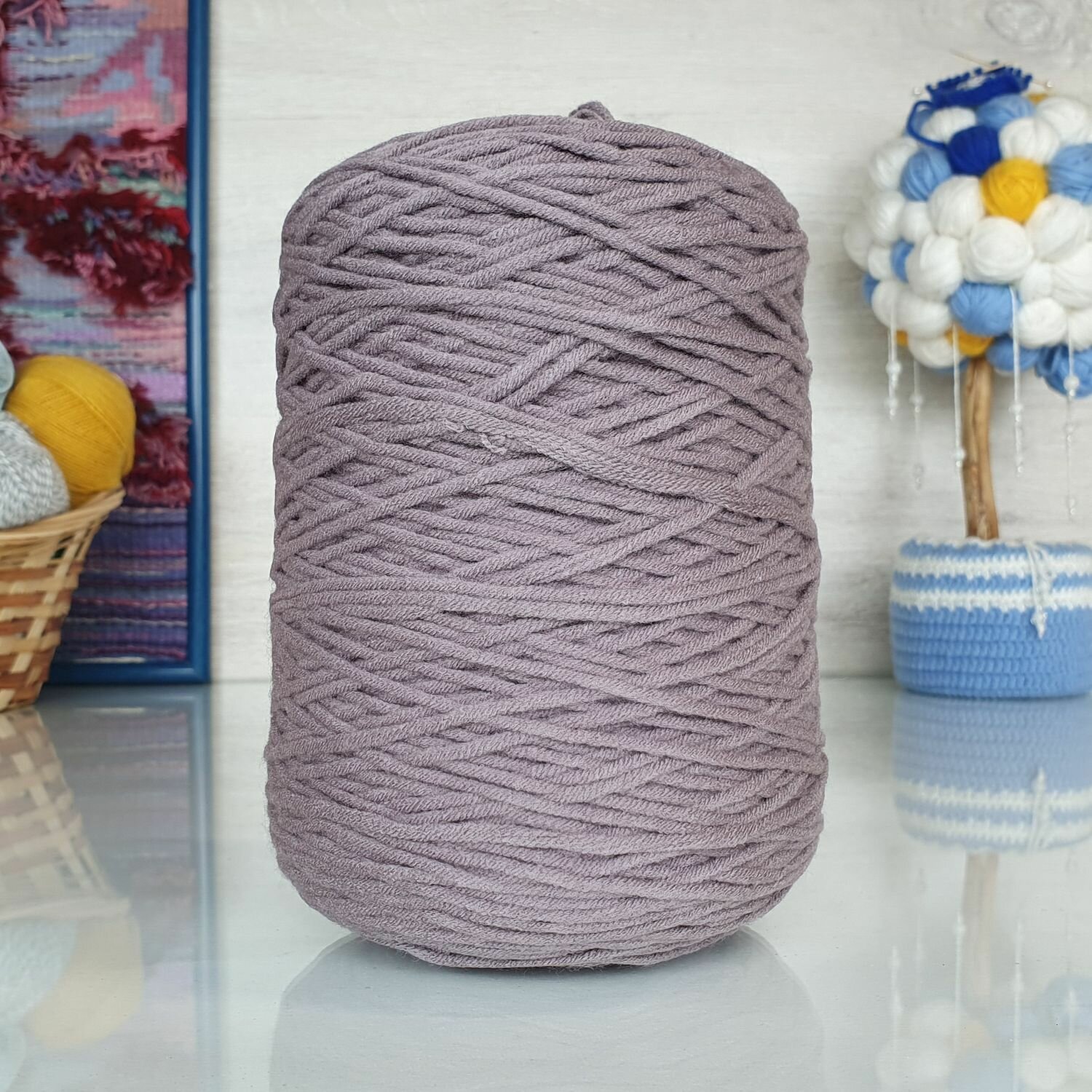 Пряжа MALIK HOBBY Соловей, тафтинг, какао - 25, 100% акрил, 1 бобина, 400 г, 400 м.