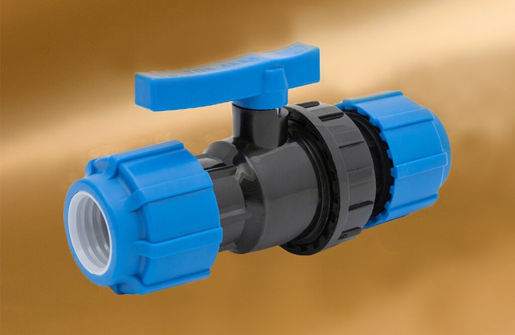 Кран шаров. ПНД 25х25 ц/ц тпк-аква