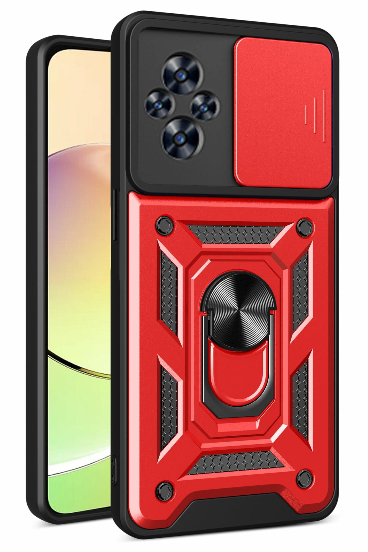 Чехол противоударный armors для Realme C67 4G / Реалми С67 4G с защитой камеры (Красный)