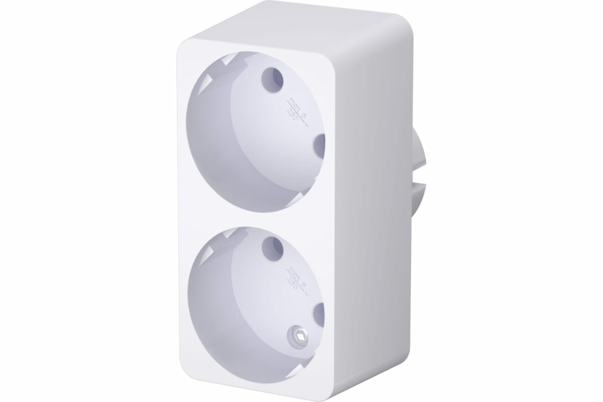 Фотон АМ 6-2 12321 Разветвитель электрический двойник, 6 А, два гнезда, компактный