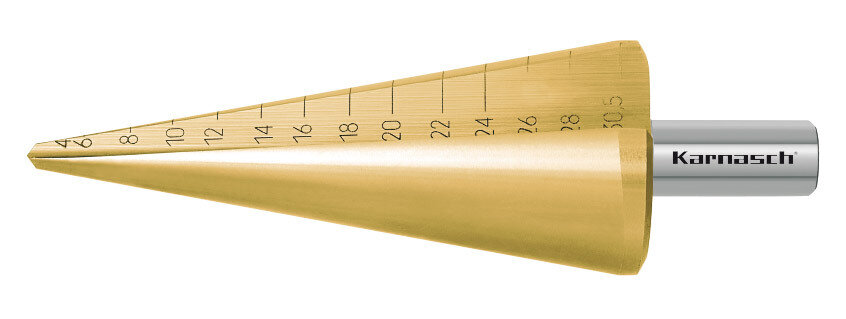 Сверло коническое с покрытием TiN-GOLD Karnasch 4-30,5 мм