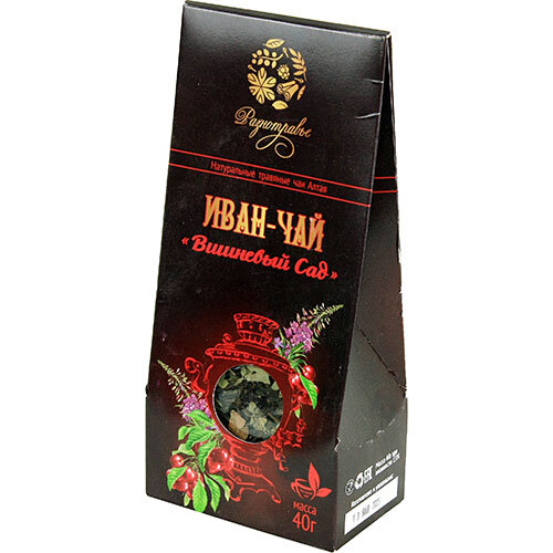 Чайный напиток Разнотравье, иван-чай "Вишневый сад", 40 г, с цветами таволги и плодами калины